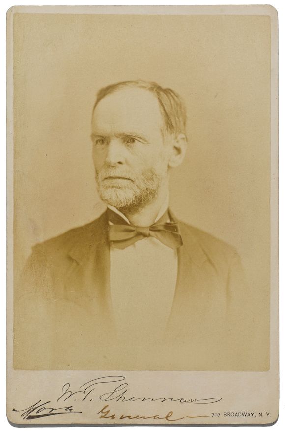 Bonhams : SHERMAN, WILLIAM TECUMSEH. 1820-1891. Photograph Signed (W.T ...