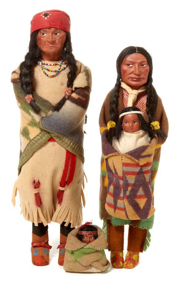 Bonhams : A collection of three Skookum composition head dolls