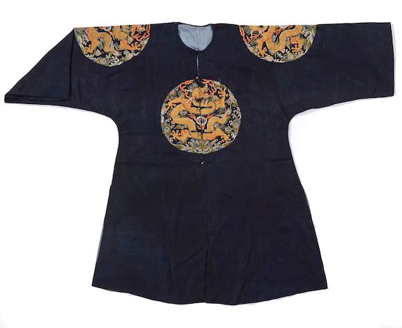 Bonhams : An embroidered midnight blue surcoat for an imperial prince ...