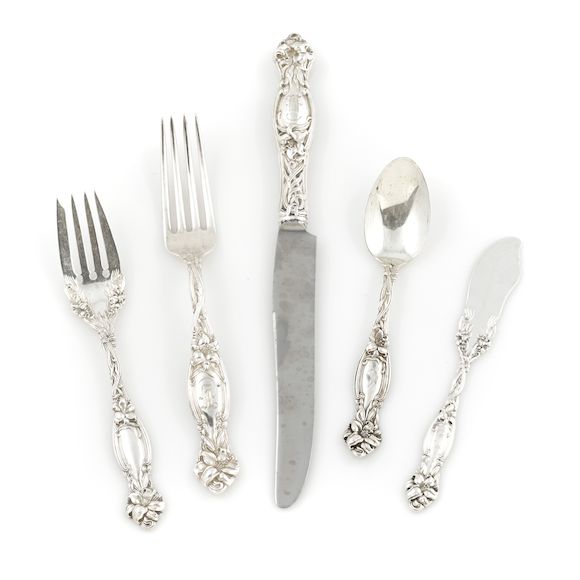 Bonhams : An American sterling silver part flatware service for twelve ...