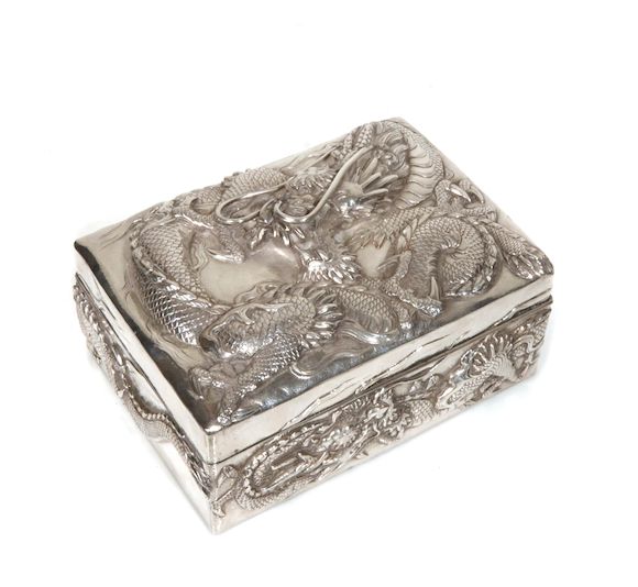 Bonhams : A Chinese export silver humidor