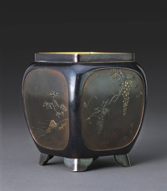 Bonhams : A mixed metal koro (incense burner) Kuroda Company, Meiji ...