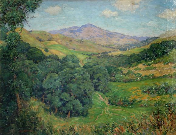 Bonhams : Alfred Ray Burrell (American, 1877-1952) The valley and Mount ...