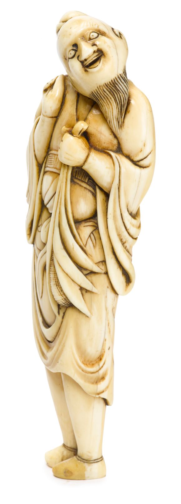 Bonhams : An ivory netsuke of a Chinese doctor Kyoto, Edo period (18th ...