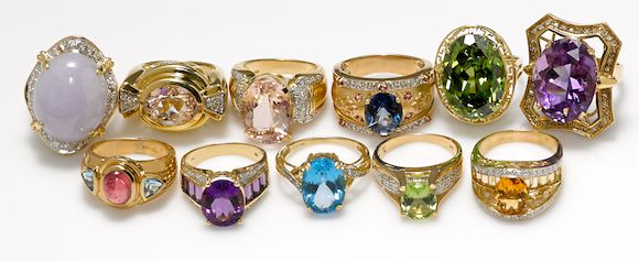Bonhams : A collection of eleven gem-set, green cubic zirconia ...