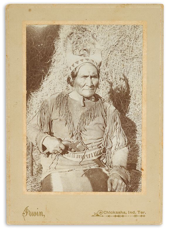 Bonhams : GERONIMO. c.1829-1909. Albumen print cabinet card portrait of ...