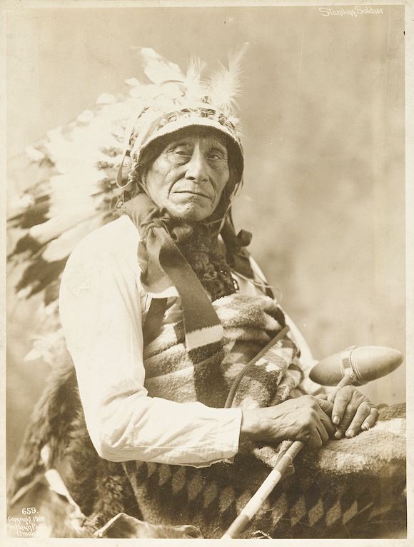 Bonhams : LAKOTASTANDING SOLDIER. Imperial albumen print cabinet card ...