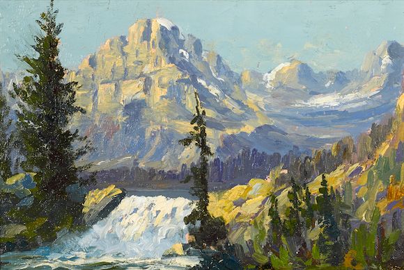 Bonhams : John Fery (Austrian/American, 1859-1934) Swiftcurrent Falls ...