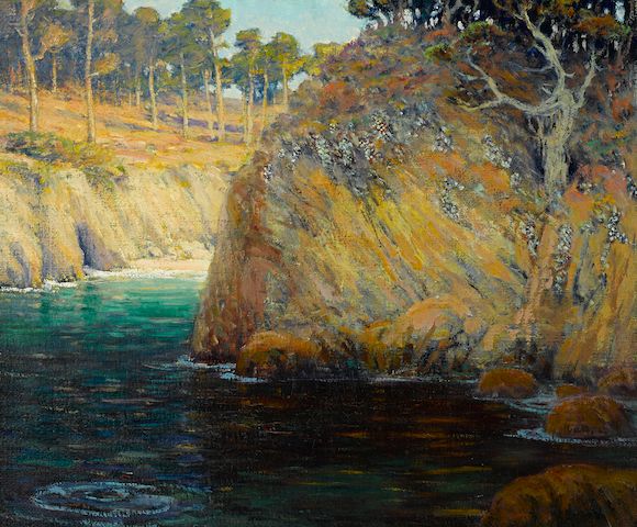 Bonhams : William Posey Silva (American, 1859-1948) Green water cove ...