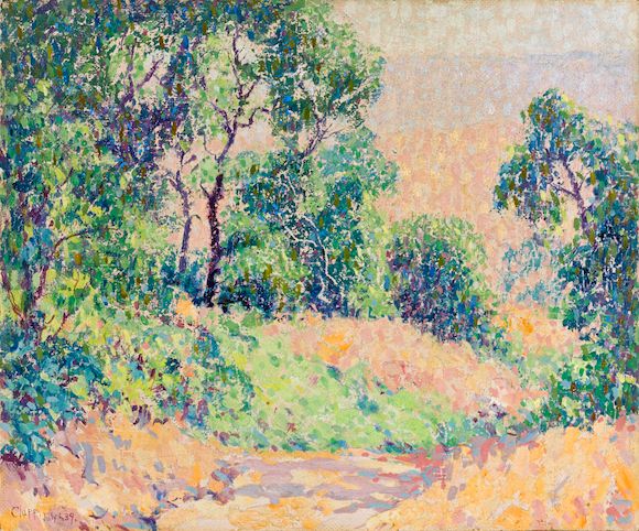Bonhams : William Clapp (American, 1879-1954) Landscape in pink and ...