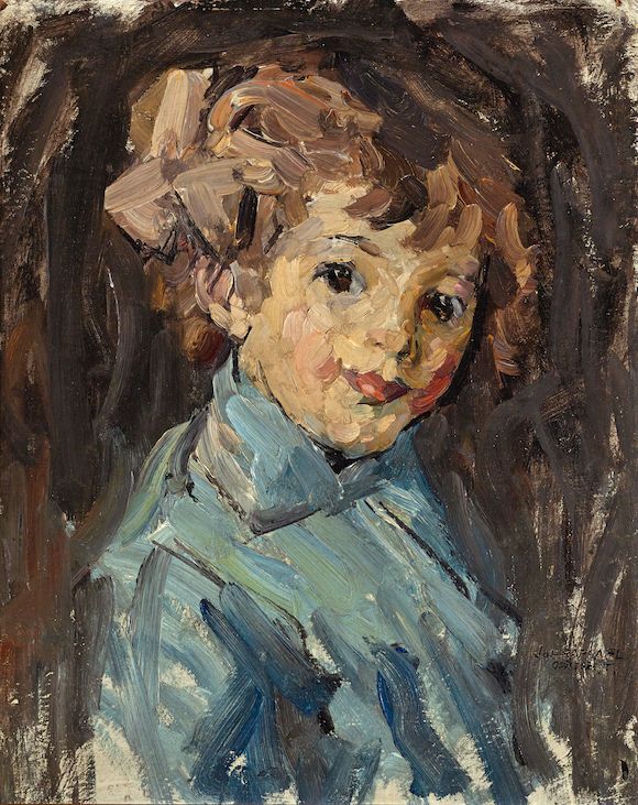 Bonhams : Joseph Raphael (American, 1869-1950) Portrait of a young girl ...