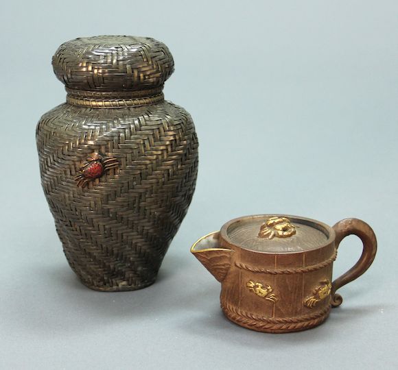 Bonhams : Two Japanese containers with covers Meiji/Taisho period
