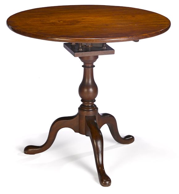 Bonhams : A Chippendale mahogany tilt-top tea table made by Thomas ...