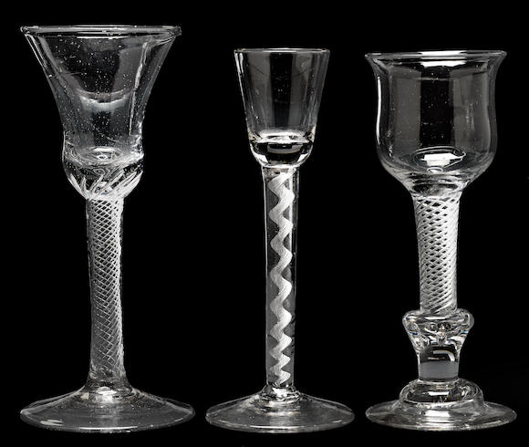 Bonhams Three English Drinking Glasses Circa 1750