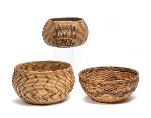 Bonhams : Three Washo or Paiute baskets