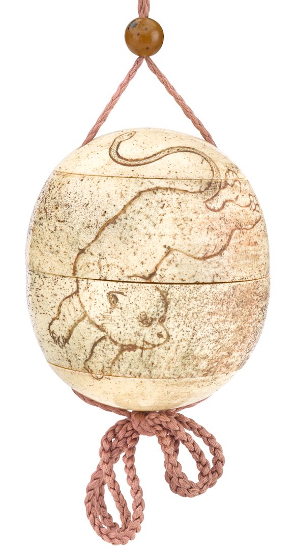 Bonhams : A three-case bone inro By Yasufusa, Meiji period (late 19th ...