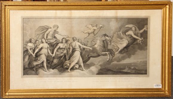Bonhams : An Italian engraving of Aurora and Apollo after Guidius Rheni ...