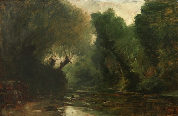 Bonhams : Gustave Eugène Castan (Swiss, 1823-1892) A river landscape 15 ...