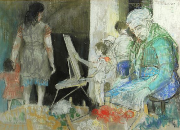 Bonhams : Jean Jansem, work on paper (sight 19 x 25in)