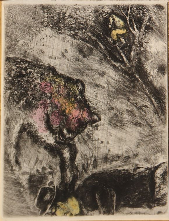 Bonhams : Marc Chagall (Russian/French, 1887-1985); L'Ours et les deux Compagnons, Pl. 63, from ...