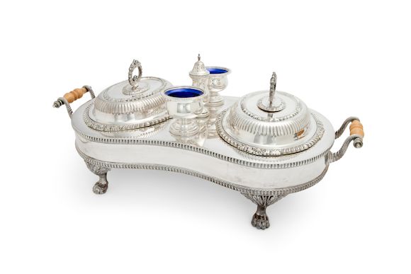 Bonhams : A Georgian style silver-plated supper service first half 20th ...