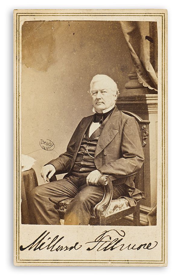Bonhams : FILLMORE, MILLARD. 1800-1874. Photograph Signed twice ("Millard Fillmore"), albumen ...