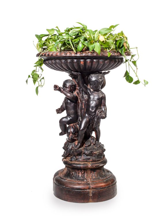 Bonhams : A French Neoclassical style cast iron figural fountain cast ...
