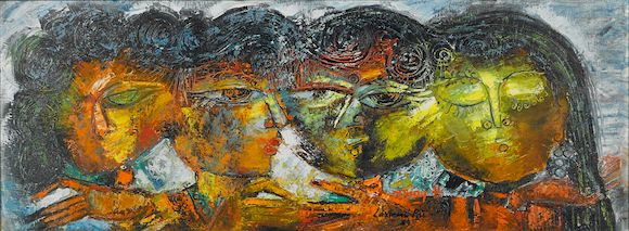 Bonhams : Laxman Pai (India, born 1926) Gossip