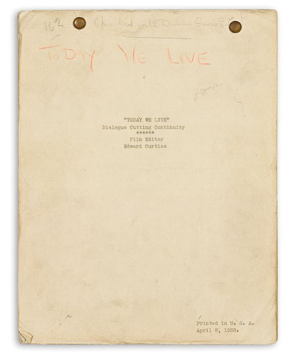 Bonhams : FAULKNER, WILLIAM. 1897-1962. Mimeographed Manuscript ...