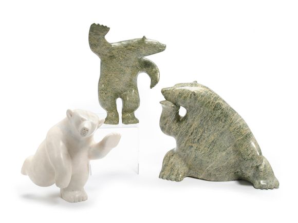 Bonhams : Three Inuit stone sculptures