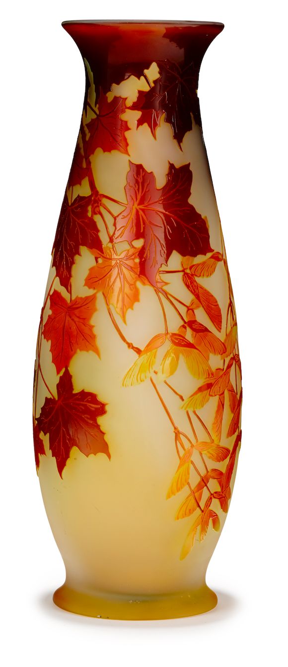 Bonhams : A Gallé cameo glass Maple Leaf vase circa 1900