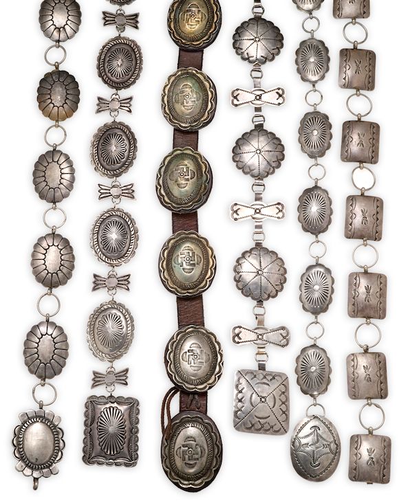 Bonhams : Six Navajo or Hopi belts
