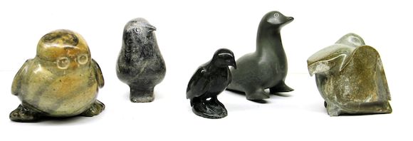 Bonhams : Five Inuit stone sculptures