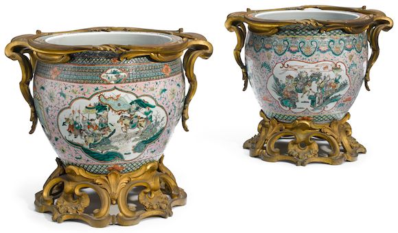 Bonhams : An impressive matched pair of French gilt bronze mounted and ...