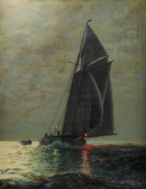 Bonhams : James Gale Tyler (American, 1855-1931) A topsail schooner ...