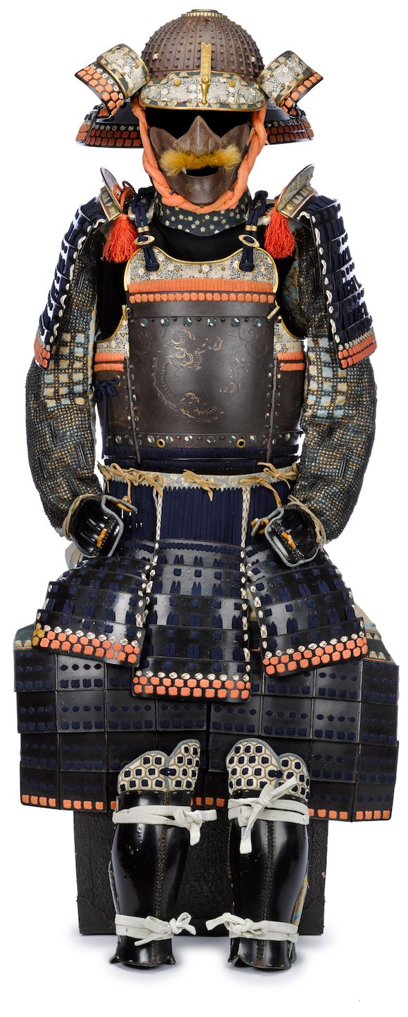 Bonhams : An armor with a russet-iron do The helmet by Nagayoshi, Edo ...