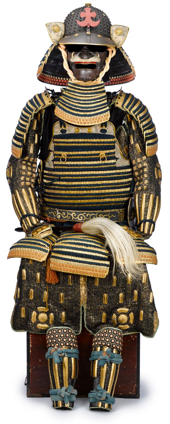 Bonhams : A blue-laced armor with a russet-iron kabuto Helmet by Neo ...