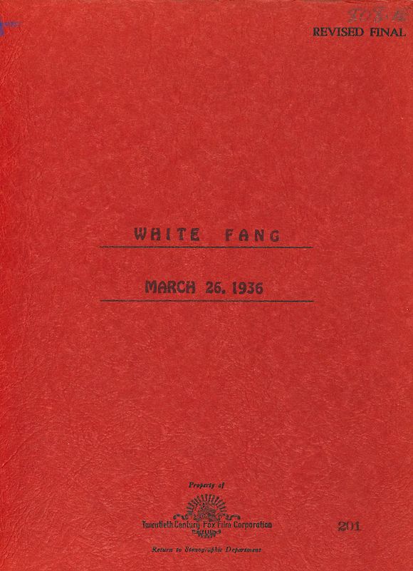Bonhams : A revised final screenplay of White Fang Mimeographed ...