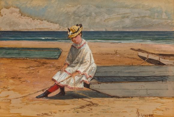 Bonhams : Alfred Thompson Bricher (American, 1837-1908) Figure seated ...