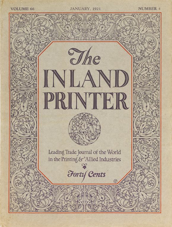 Bonhams : INLAND PRINTERWITH PRINTING BLOCKS. The Inland Printer. The ...