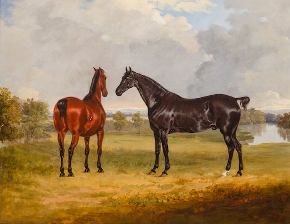 Bonhams : Henry Calvert (British, 1798-circa 1869) Horses in a ...