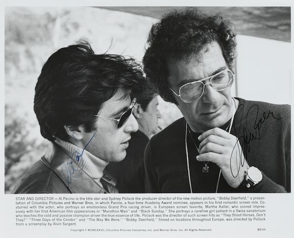 Bonhams : An Al Pacino and Sydney Pollack signed photograph
