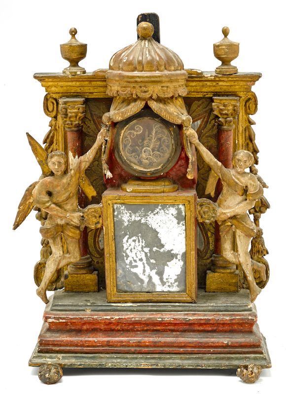 Bonhams : An Italian or Spanish Rococo polychrome and parcel giltwood ...