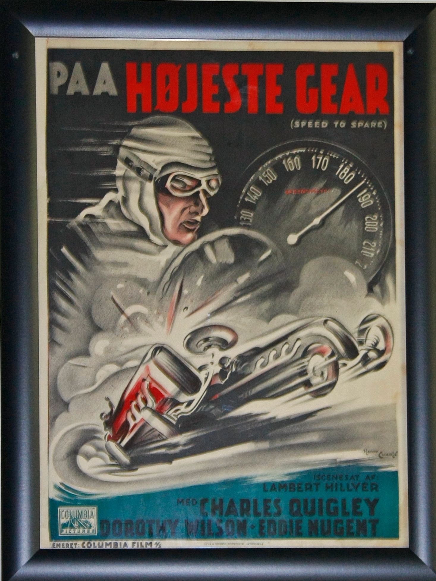 Bonhams Cars : An original 'Speed to Spare' movie poster, c. 1937,