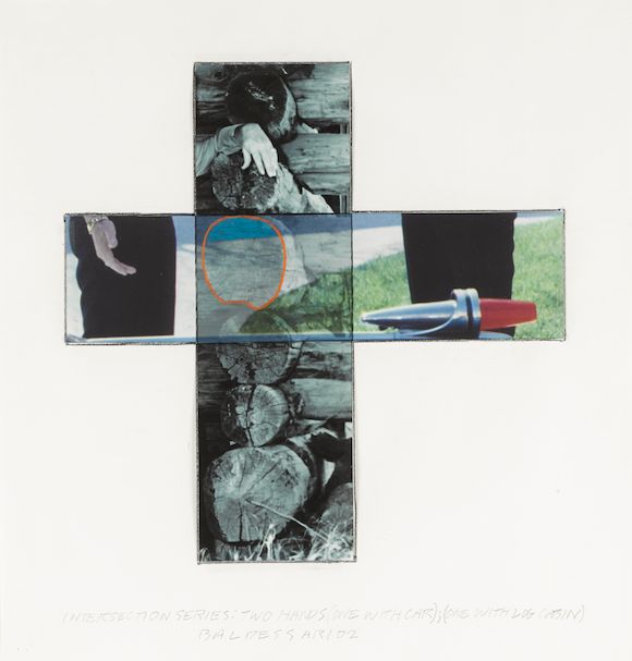 Bonhams : JOHN BALDESSARI (b. 1931) Intersection Series: Two Hands (One with Car); (One with Log ...