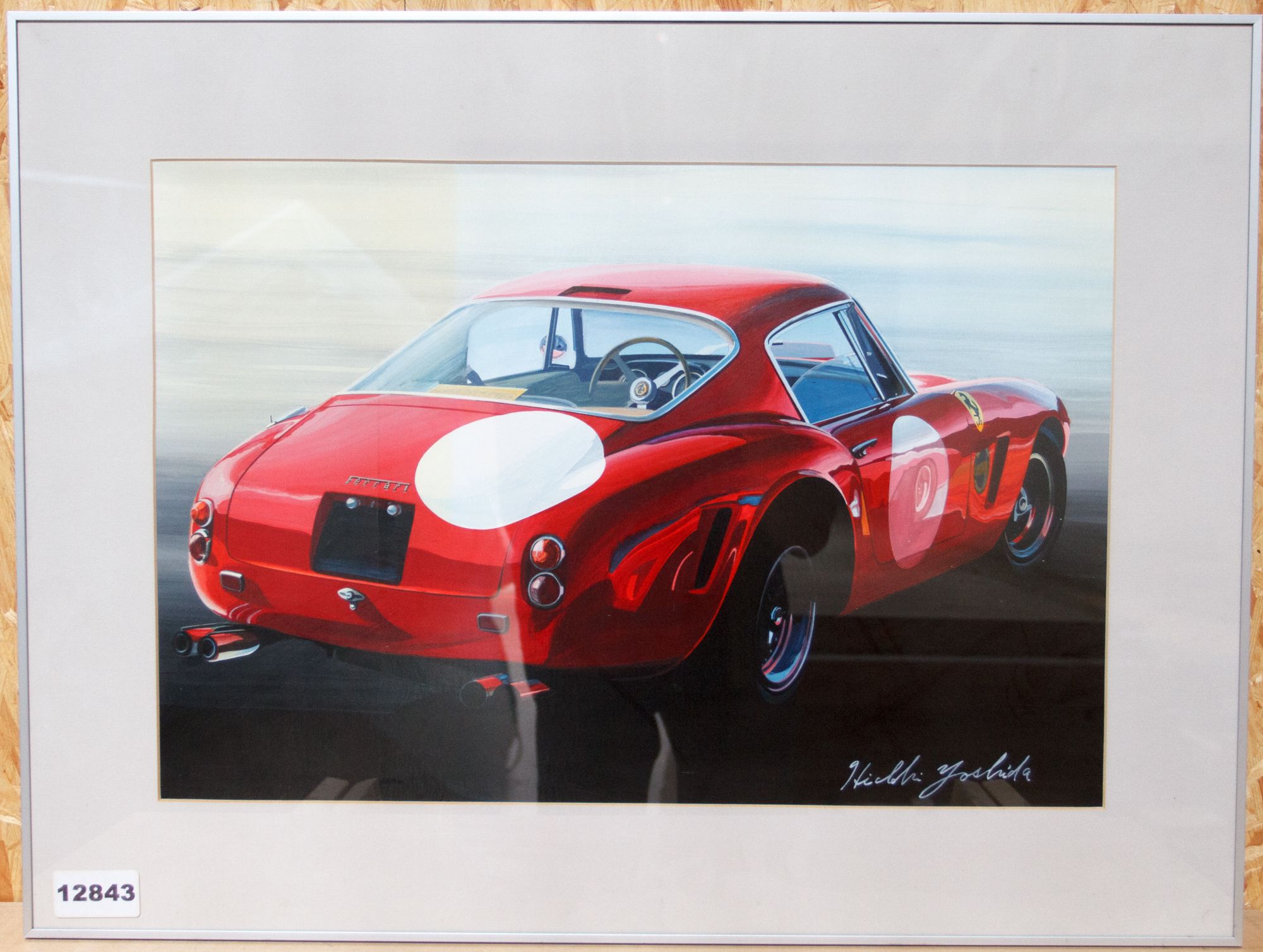 Bonhams Cars : A painting of a Ferrari GTO, gouache on paper. Framed ...