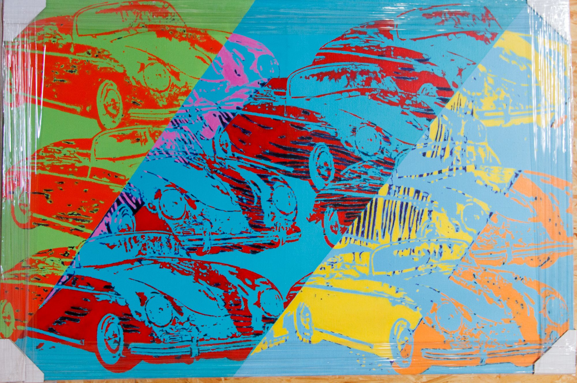 Bonhams Cars : A pop art style painting depicting numerous Porsche 356 ...