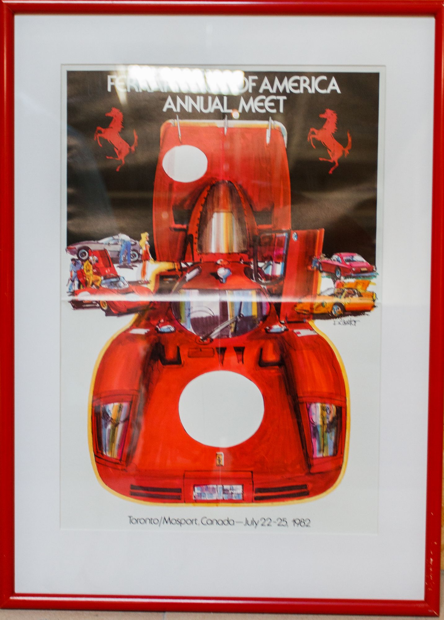 Bonhams Cars : A collection of framed Ferrari posters.(QTY)