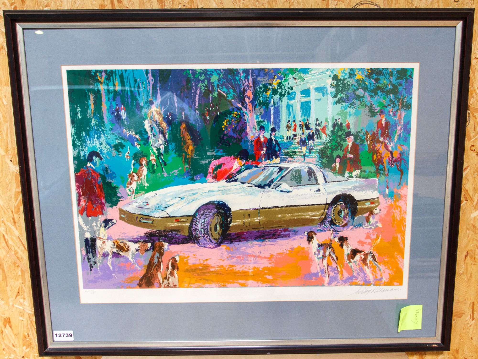 Bonhams Cars : A serigraph of a 1980s era Corvette by Leroy Neiman.