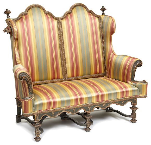 Bonhams : A Dutch Baroque style painted and parcel gilt settee late ...